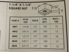 3/4-10 X 1-1/4" X 1-1/4" Square Nuts for Unistrut Channel #4845 | eBay