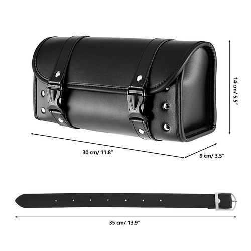 Motorcycle Front Fork Tool Bag Pouch Storage Luggage SaddleBag Leather ...