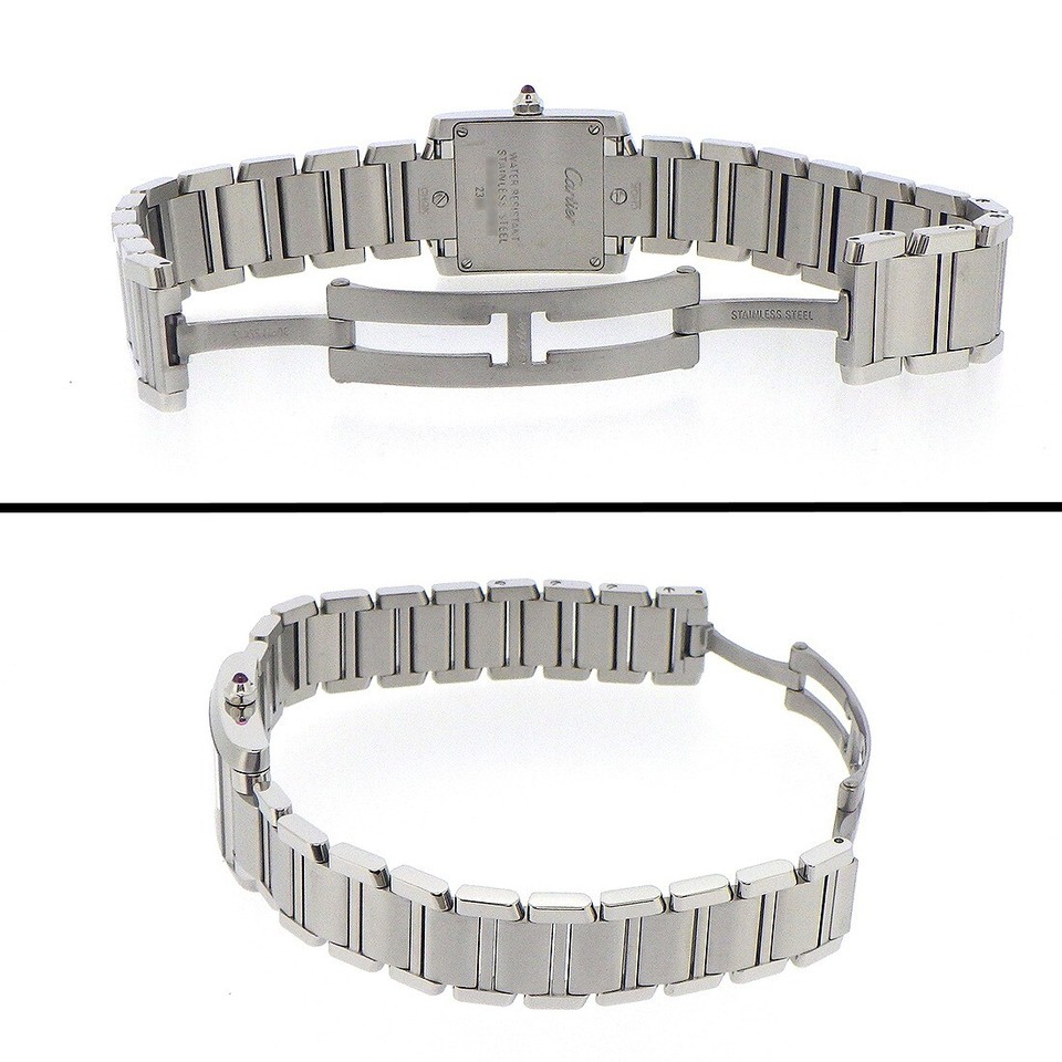 Cartier Watch Tank Francaise SM W51028Q3 Pink Shell Dial Stainless ...