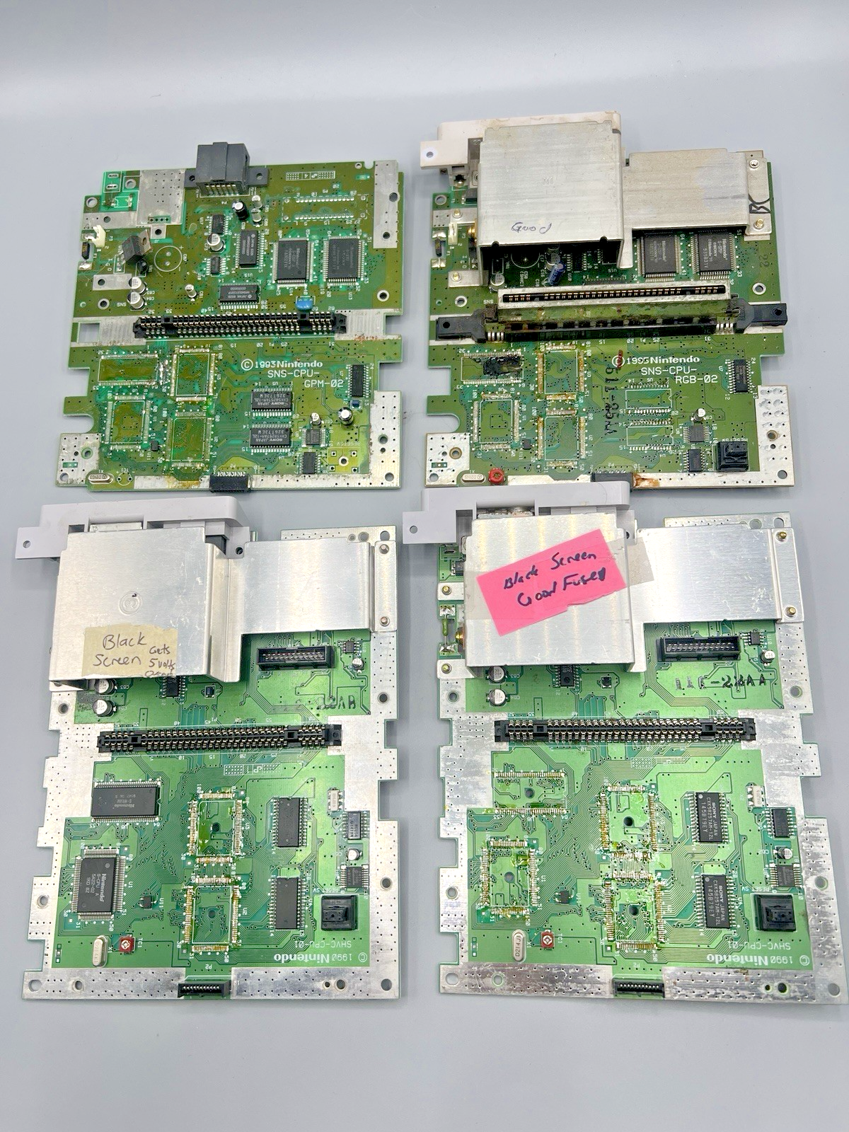*Lot of 4X Original OEM Super Nintendo SNES Motherboards For Parts or ...