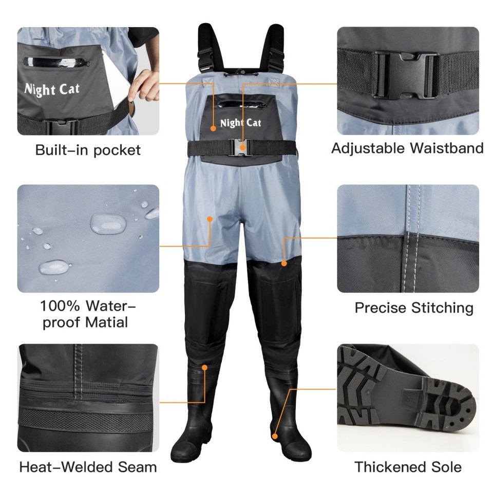 Fishing Waders Dry Suit Hunting Waterproof Farm Chest Waders with Boots ...