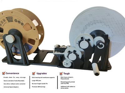 UPGRADED Universal 3D Filament Re-spooler/Transfer - Pre-assembled ...