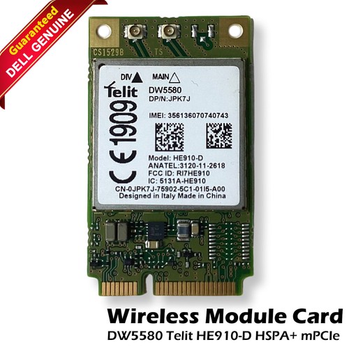 Dell DW5580 Telit HE910-D HSPA+ mPCIe Wireless Module Card JPK7J 5YWH7 ...
