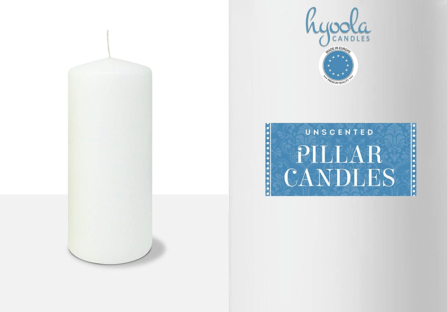 White Pillar Candles 3X7 Inch - Unscented Pillar Candle - European Mad ...