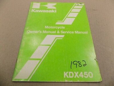 KAWASAKI ORIGINAL OWNER'S MANUAL & SERVICE MANUAL / 1982 KDX450 KDX 450 ...