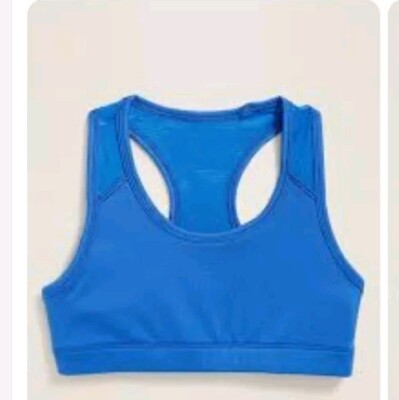 Old Navy Active Sports Bra Girls Medium 8 GoDry Mesh Racerback Cerulean ...
