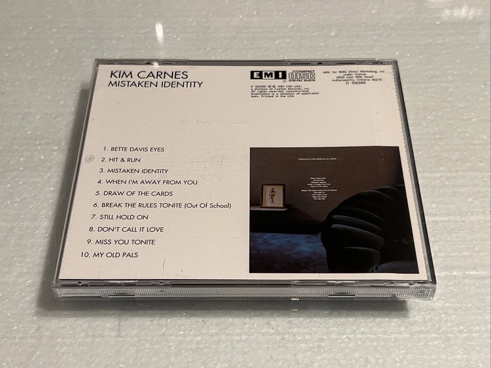 [MINT!] Kim Carnes Mistaken Identity US CD Early EMI-USA/BMG Music Club ...