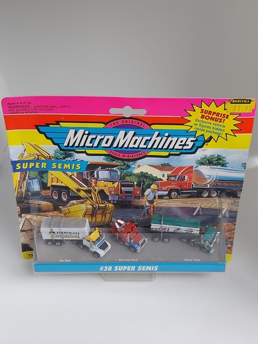VINTAGE galoob MICRO MACHINES #38 SUPER SEMIS TRUCKS SEALED UNOPENED ...
