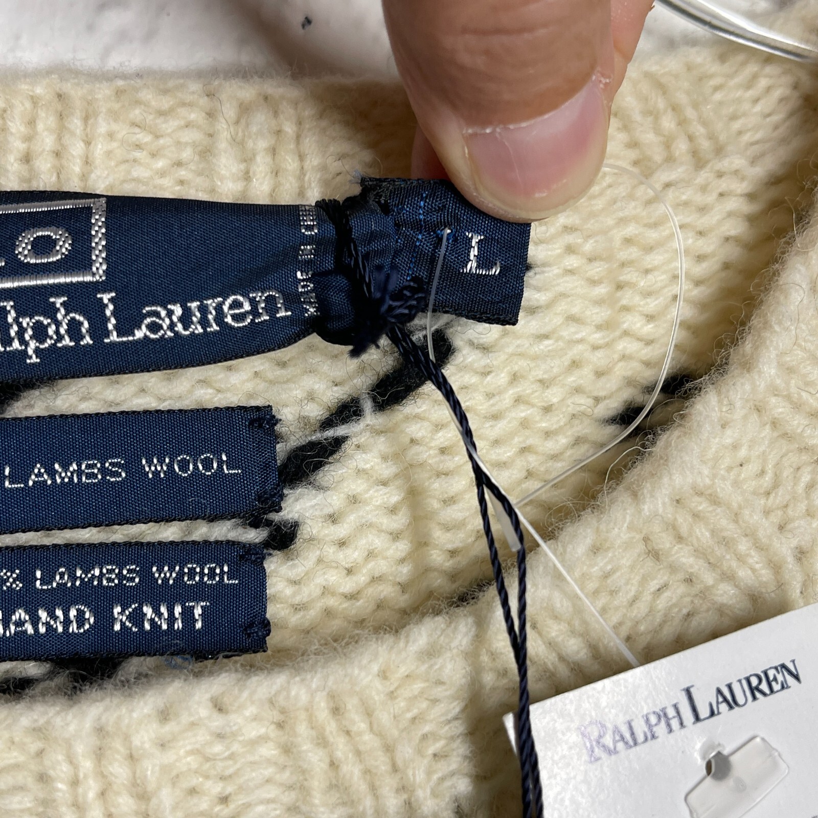 NWT Vtg 90s Polo Ralph Lauren Sweater Hand Knit 100% Lambs Wool Stag ...