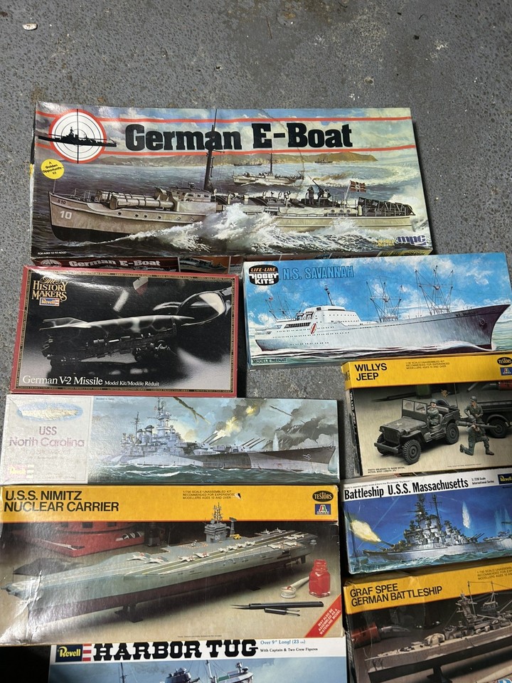 HUGE lot 15 model ship USS Lexington intrepid PT-109 Nimitz Revell Ertl ...