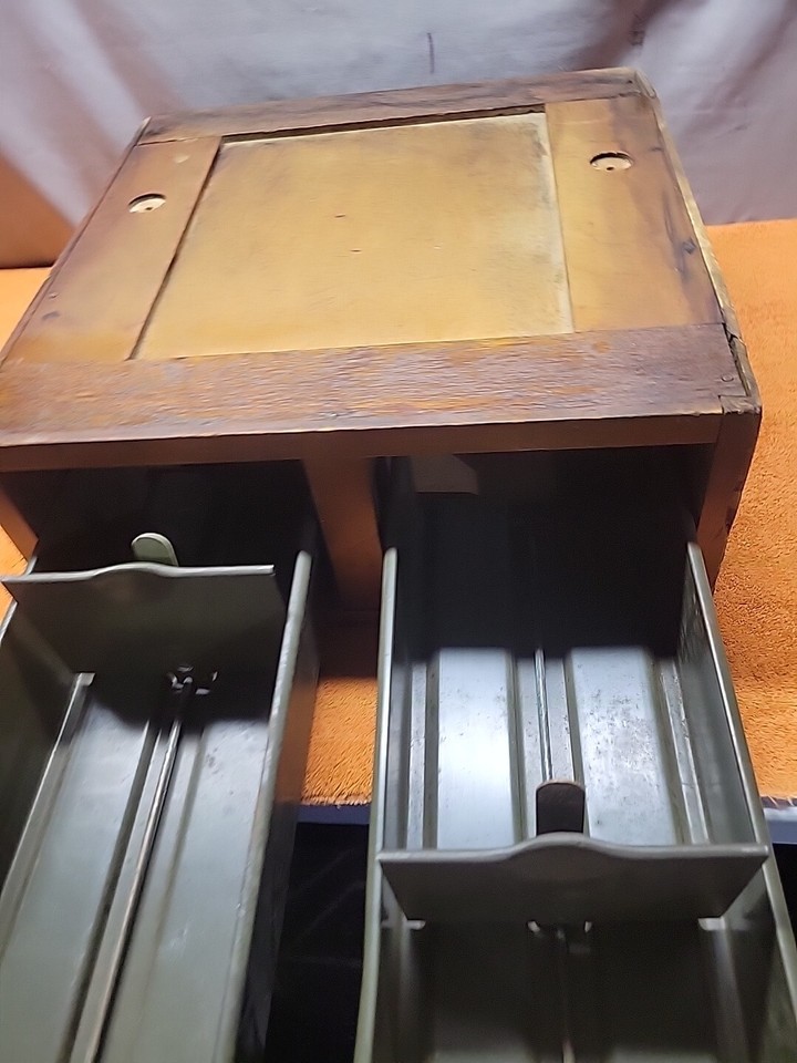 V•Antique Globe Wernicke Wood File Index Card Cabinet 2 Drawer 3"x5 ...