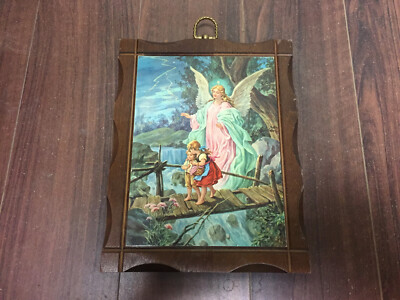 Vintage Guardian Angel Children on Bridge Over Falls Picture | eBay