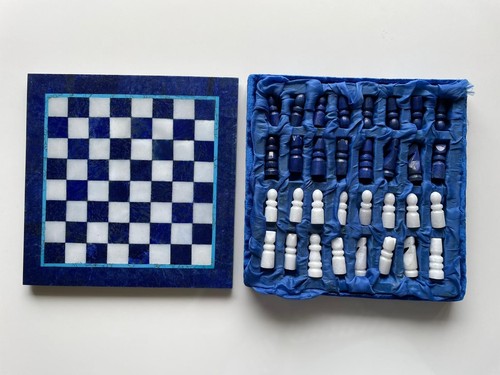 lapiz Lazuli Semi Precious Stone Hand Made Chess Board Set From ...