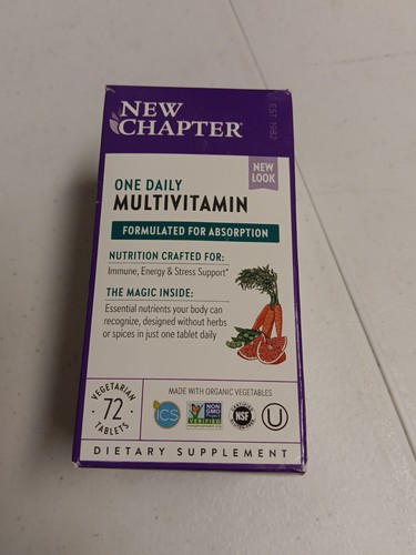 NEW CHAPTER - ONE DAILY Multivitamin 72 Vegetarian Tablets 727783003607 ...