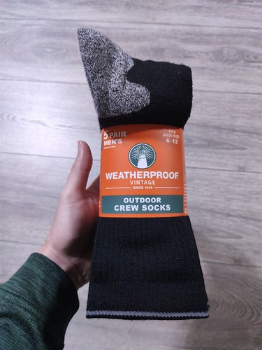 Weatherproof Vintage Socks Men’s 6 -12 Outdoor Wool Blend Crew Sock 5 ...