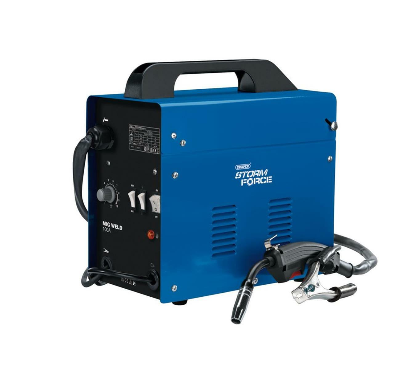 MIG Welder Draper 63669 Gasless Turbo Welding 100A Face Mask Wire ...