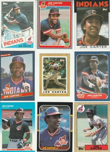 Huge 100 + JOE CARTER different cards lot 1985 - 2021 Indians Blue Jays ...