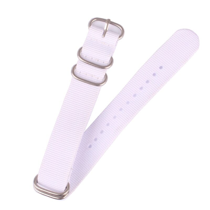 Sport Nylon Watch Band 20mm 16 18 22 24mm Steel Loop Ring Clasp Watch ...