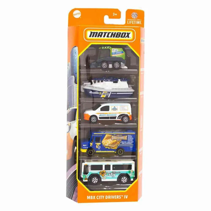 2023 Mattel Matchbox 5-pack, MBX City Drivers IV Swisher, Bay Brigade ...