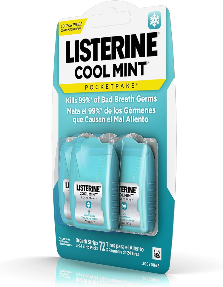 Listerine - Pocketpaks, Oral Care Strips, Cool Mint - 72 Strips | eBay UK