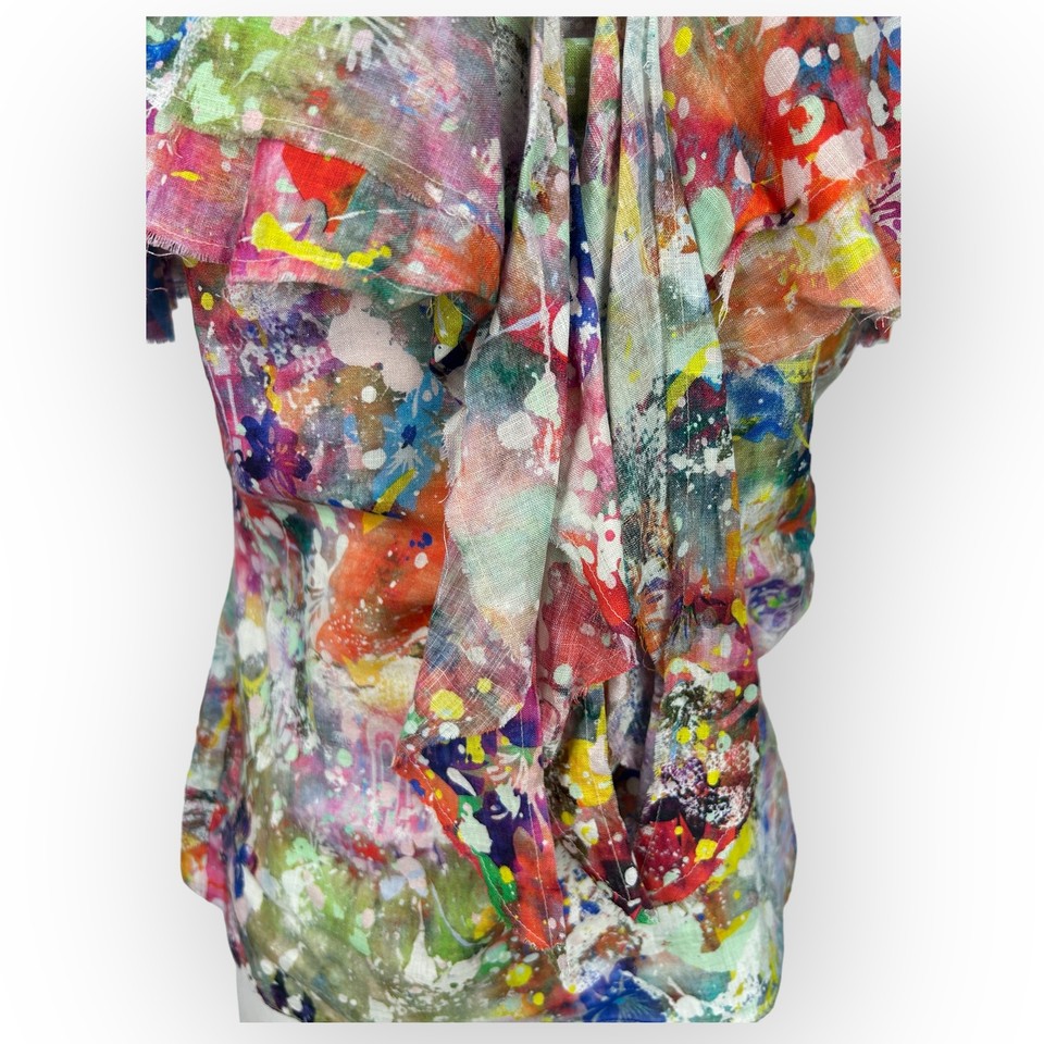 Ralph Lauren Italy Purple Label Desarae Linen Silk Gauze Blouse Size 6 ...