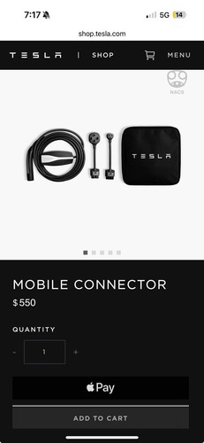 TESLA Gen 2 Mobile Connector Bundle Charger Kit w/110V, 240V, J1772 ...