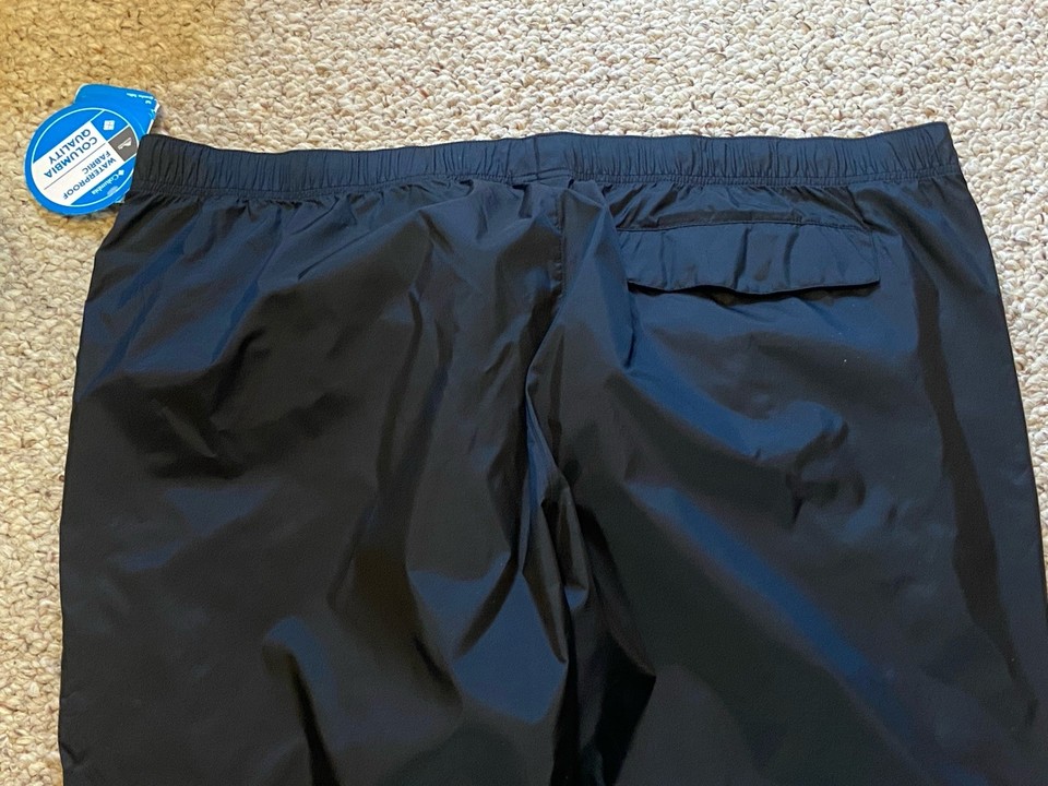 NWT Columbia Glennaker Lake Waterproof Rain Pants - Black - Men's Size ...