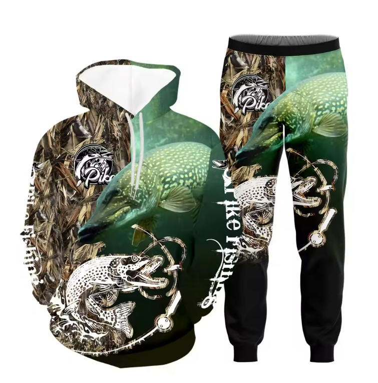Love Trout Fishing Men 3D Print Sweatshirt Hoodies Jogging pants Sport ...