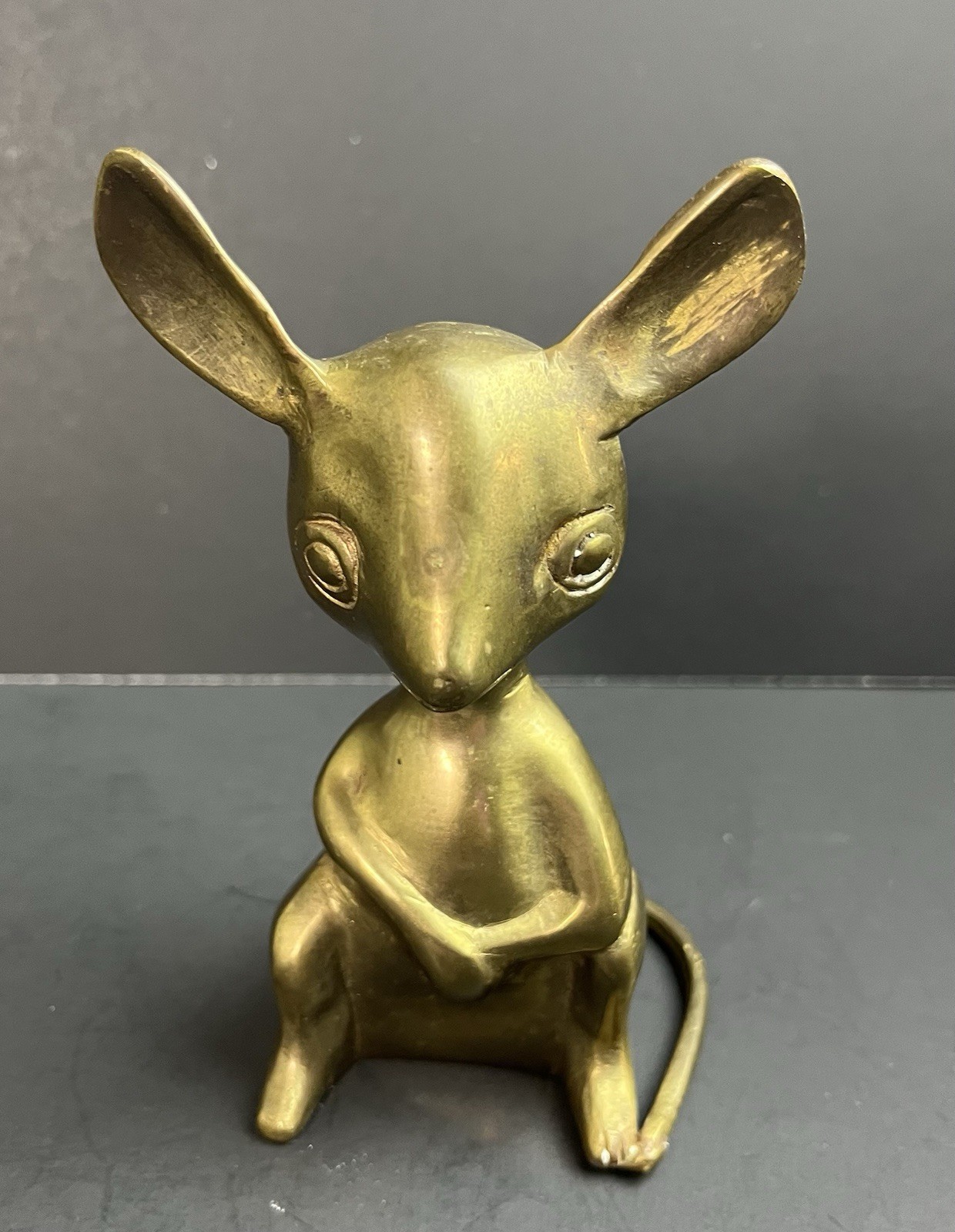 Vtg Brass Mouse Figurine 5.25” 2 1/4” Made In India. | eBay
