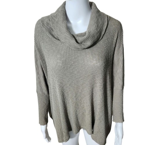 Free People Beach World Traveler Open Split Back Top M Ribbed Cowl Neck ...