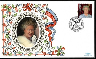 GB SG 27p FROM MS216 TO CELEBRATE QEII 75th BIRTHDAY BENHAM FIRST DAY ...