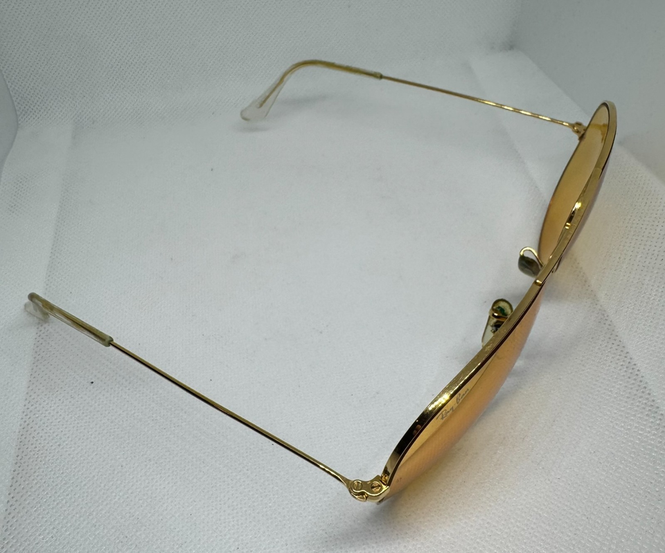 Vintage B&L Ray-Ban Aviator 62mm Yellow Kalichrome Sunglasses USA Gold ...