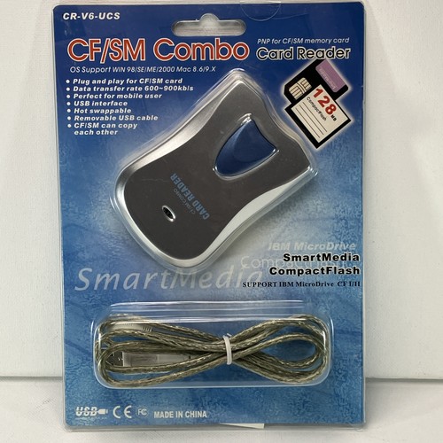 CF/SM Combo Card Reader CR-V6 UCS Flash Card Reader Brand New Sealed ...