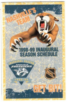 1998-99 Nashville Predators NHL Hockey Schedule !!! Ticket master | eBay