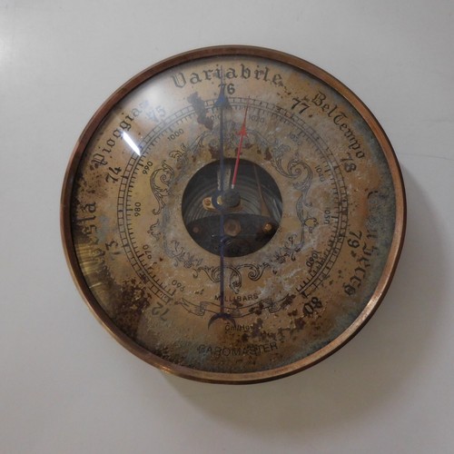 N23.507 Barometer Instrument Gauges Weather Metal Copper Glass Art Deco ...