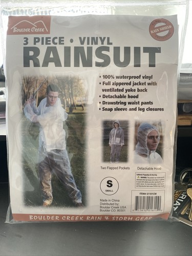 Campmaster Clear Vinyl Three Piece Rain Suit Small | eBay