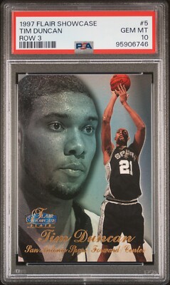 1997 TIM DUNCAN RC ROOKIE FLAIR SHOWCASE #5 ROW 3 PSA 10 | eBay