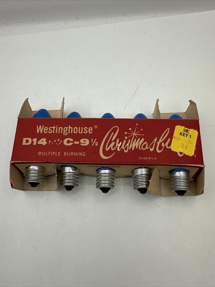 Westinghouse Christmas Bulbs D14 C-9 1/2Blue 5 Bulbs Multiple Burning ...
