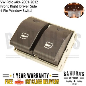 DOUBLE ELECTRIC WINDOW SWITCH BUTTON FRONT RIGHT REAR CONTROL FOR VW ...