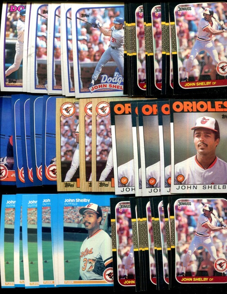 JOHN SHELBY BULK LOT OF 100 BASEBALL CARDS DODGERS ORIOLES LEXINGTON ...