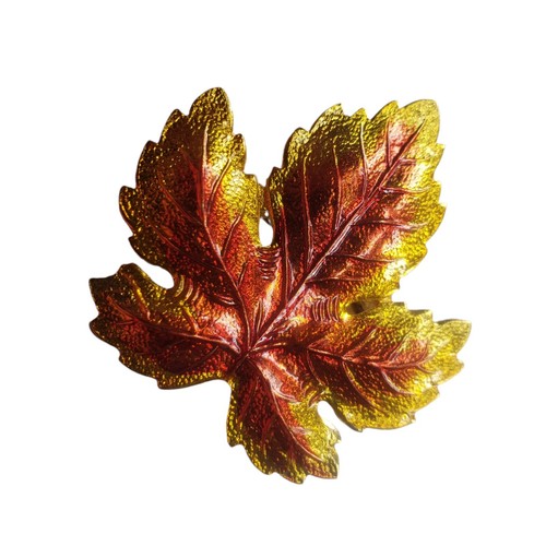 Autumn Mapel Leaf Gold Toned Pin Brooch Canada Tree T… - Gem