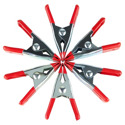 12 X JAK 2" Mini Metal Spring Clamps Wood Work Craft Strong Soft Grip ...