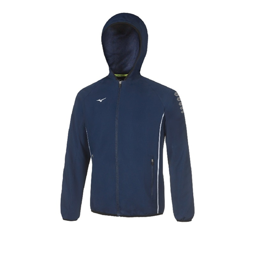 GIACCA DI TUTA CON CAPPUCCIO UOMO MIZUNO TEAM MICRO JACKET navy ...