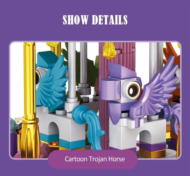 DIY Melody Carousel Building Blocks Bricks 3D Rotating Creative Music ...