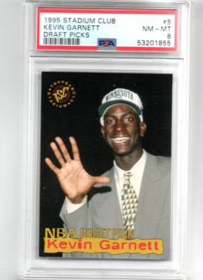 1995-96 Topps Stadium Club Kevin Garnett Draft Picks Rookie #5 PSA 8 NM-MT RC | eBay