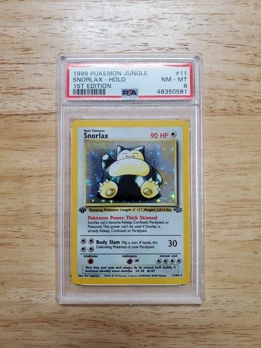 Pokemon PSA 8 NM-MINT 1999 Snorlax 1st Edition Jungle Holo Card | eBay