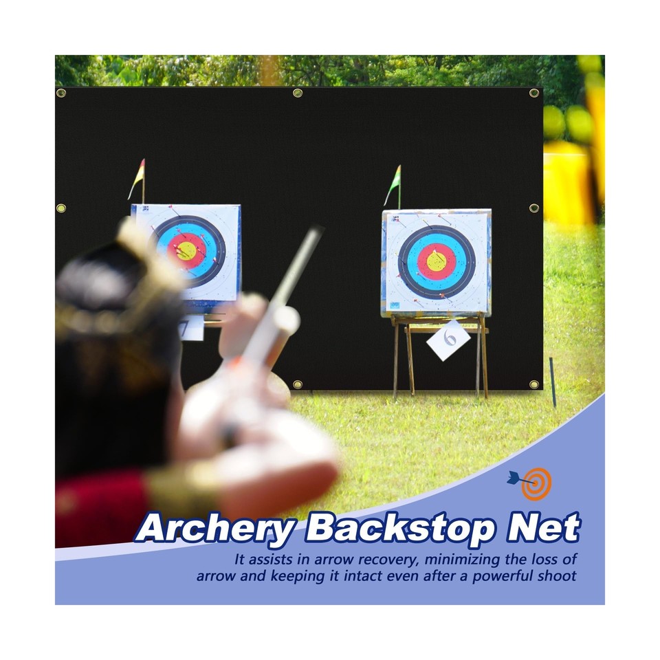Archery Backstop Netting Heavy Duty Archery Backstop with Rope and ...