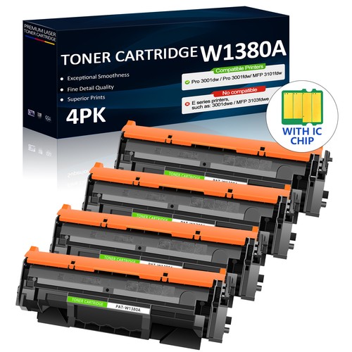 High Yield W1380A Toner Cartridge with Chip for HP LaserJet Pro 3001 ...