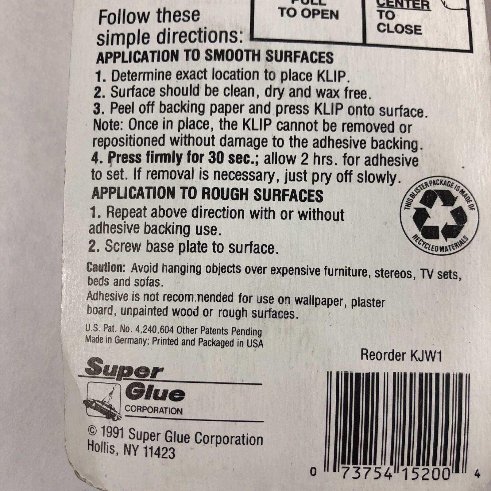 The Original Super Glue Self-adhesive Super Klip Kw10 for sale online ...