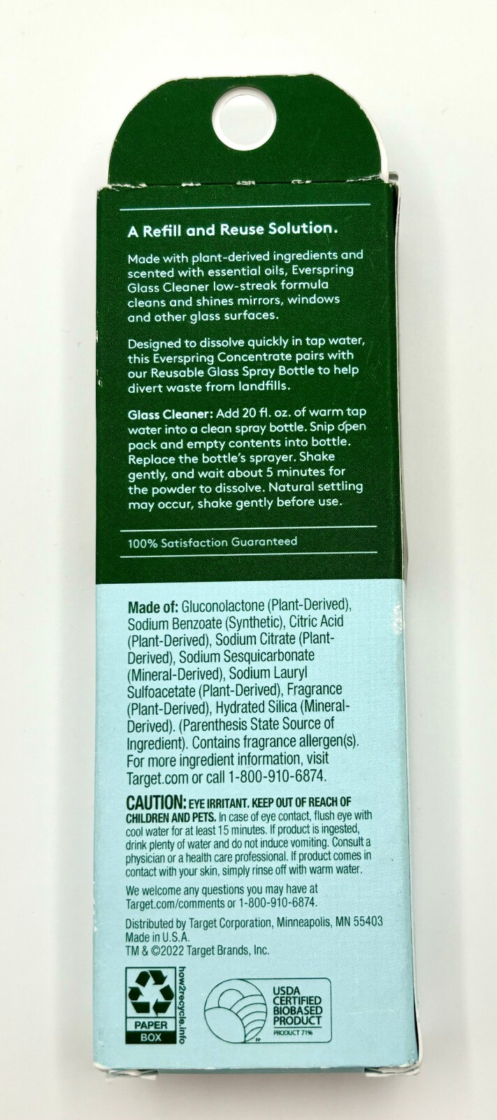 Everspring Glass Cleaner Concentrate Lemon Mint Refill Sustainable ...